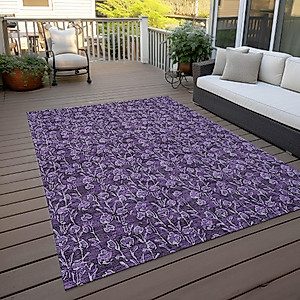 Addison Rugs Chantille ACN692 Purple 3' x 5' Indoor Outdoor Area Rug, Easy Clean, Machine Washable, Non Shedding, Bedroom, Entry, Living Room, Dining Room, Kitchen, Patio Rug