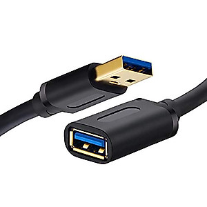 USB 3.0 Extension Cable 1Ft-1Pack, USB 3.0 High Speed Extender Cord Type A Male to A Female for Playstation, Xbox, USB Flash Drive, Hard Drive, Card Reader,Scanner,Printer,Keyboard … (1Ft-1Pack)