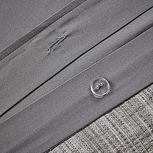 Madison Park Walter Duvet Set - Luxe Seersucker Print Modern Design, All Season Bedding, Matching Shams Grey Full/Queen(90"x90") 3 Piece