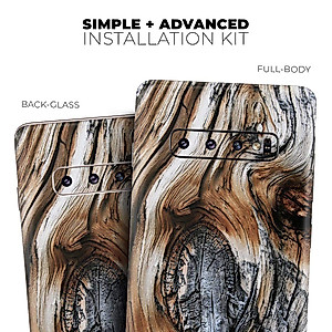 DesignSkinz Raw Aged Knobby Wood Protective Vinyl Decal Wrap Skin Cover Compatible with The Samsung Galaxy S20 (Screen Trim & Back Glass Skin)