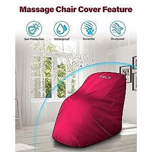 RELX Massage Chair Cover, Full Body Shiatsu Massage Chair Cover with Drawstring, Waterproof & Dustproof Cover, Removable Shield, Storage, Machine Washable (Red)