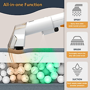 Ailltopd Portable Carpet Cleaner Machine, Powerful Deep Stain Cleaning for Couch, Pets, Car Seats, Upholstery & Furniture, Spot with Dual Size Brushhead (White), 11.81 * 9.44 * 13.77, (C4)