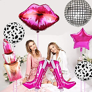 4PCS Western Cowgirl Party Decorations Cowgirl Balloons Party Decorations Cowgirl Boot Balloons for Let's Go Girls Bachelorette Party Cowgirl Birthday Western Last Disco Rodeo Bachelorette Supplies