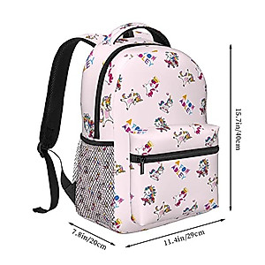 hgxim Pink School Backpack Pattern Lightweight Leisure Bag 3d Printing Large Capacity Pattern Leisure Bag Travel