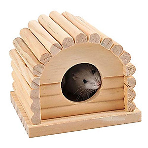 GLOGLOW Hamster House, with Rosin Wooden Hamster House, Ferrets Sugar Gliders for Hamsters Birds