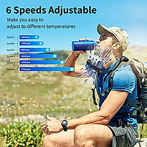 HandFan 10000mAh Portable Neck Fan Rechargeable, Wearable Personal Fans for Neck, Hands Free Necklace Fan Battery Operated, for Man Women Travel Hiking Cycling Outdoors