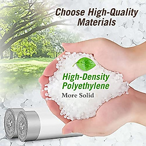 8 Gallon Trash Bags Drawstring, Strong Medium Kitchen Garbage Bag White Trash Can Liners, 22" x 23", (34 Count)