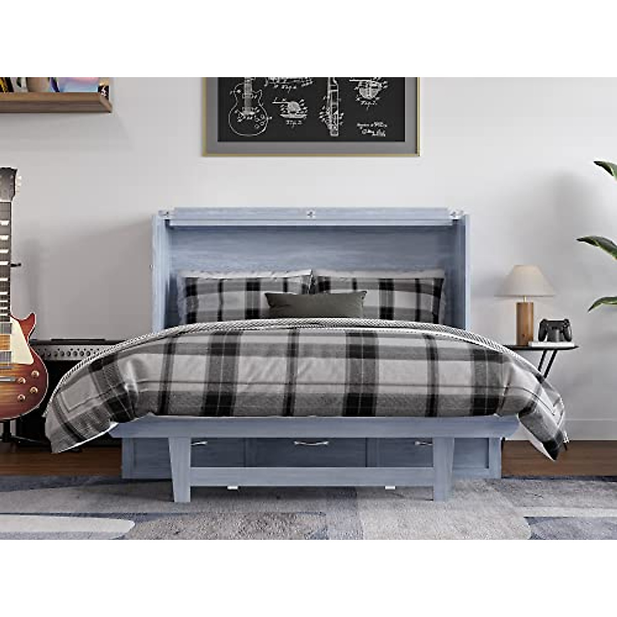 AFI,Northfield Murphy Bed Chest, Full, Driftwood