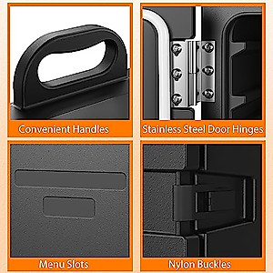 COSTWAY End-Loading Insulated Food Pan Carrier, for 5 Full-Size Pan, 81 Quart Capacity, Food-grade LLDPE Material, Portable Food Warmer with Fastener, Ideal for Canteen and Restaurant Use