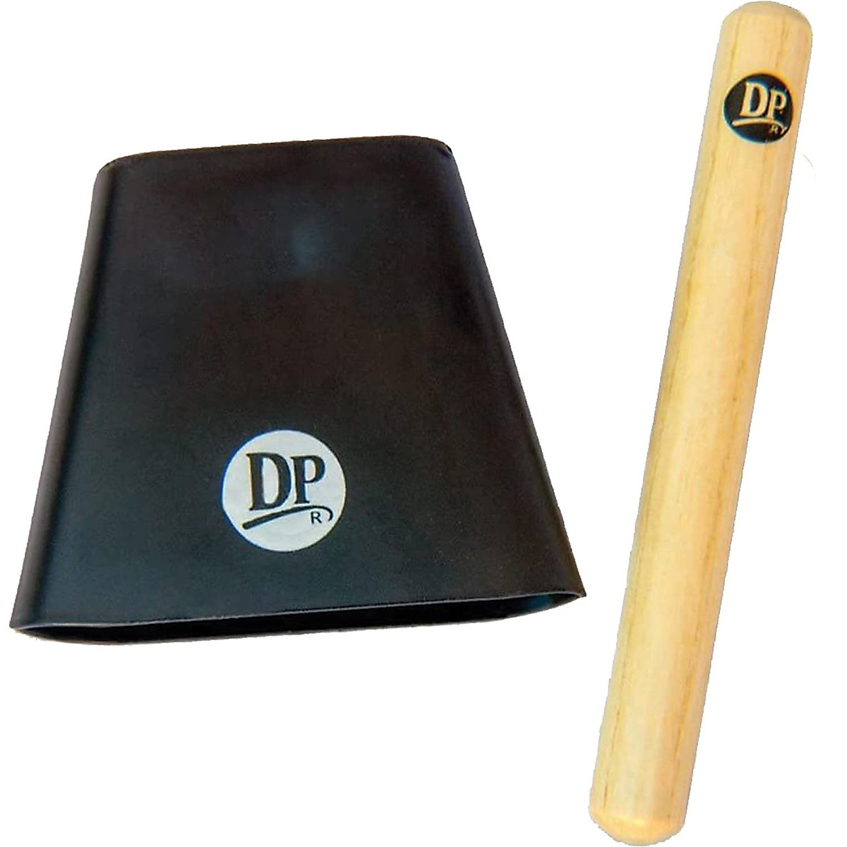 DP Music 4 Inch Metal Cow Bell Noise Maker with Beater - Cowbell for Sporting, Football Games, Events - Percussion Musical Instrument