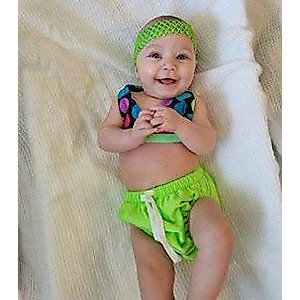 KaWaii Baby Swim Cloth Diaper, Reusable Unisex Toddler Swimming Pants, Lightweight, Baby Boy & Girl Gifts Blue & Green, Pack of 2 (32-40 lbs/2-3T)