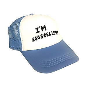I'm Eggscellent Trucker Hat The Regular Show Cap Rigby Mordecai TV Show Costume Blue