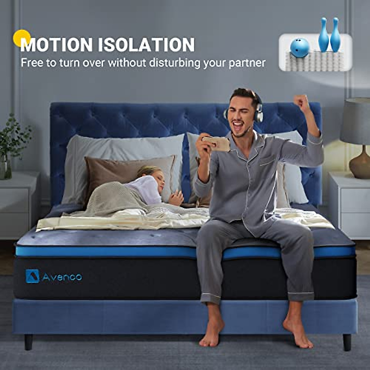 Avenco Full Size Mattress in a Box, 12 Inch Full Hybrid Memory Foam Mattress with Individually Pocket Innerspring for Motion Isolation & Cool Sleep, Pressure Relief, Medium Firm