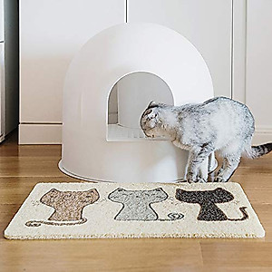 Cat Litter Mat,Super Cute Cat Feeding Placemat for Puppy Pet Food Catching,Water-Resistant,Durable and Easy to Clean.