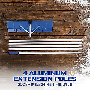 Snow Joe RJ207M 20-Foot Extendable Scratch Free Aluminum Snow Shovel Roof Rake, Blue