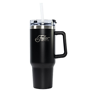 Fuller Brush Stainless Steel Tumbler with Handle - 40 oz. – Lead & BPA-Free - Double-Wall Insulated Travel Mug – Keeps Drinks Hot or Cold for Hours – Spill-Resistant Lid & Straw (Charcoal Gray)