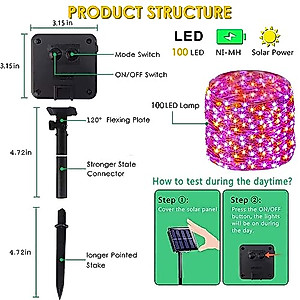 Purple and Orange Halloween Lights Solar String Lights Outdoor, 2 Pack 80FT 200LED Solar Twinkle Lights Outside Waterproof, Copper Wire 8 Modes Solar Halloween Lights for Halloween Decoration Outdoor