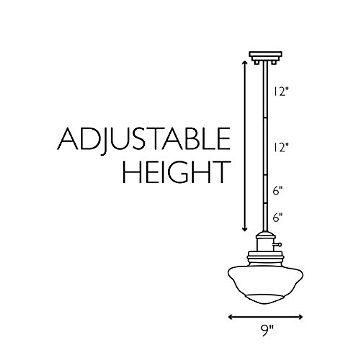 Design House 587451 Schoolhouse Modern Industrial Farmhouse Indoor Dimmable Pendant Light with Clear Seedy Glass for Kitchen Dining Bar Area, Matte Black