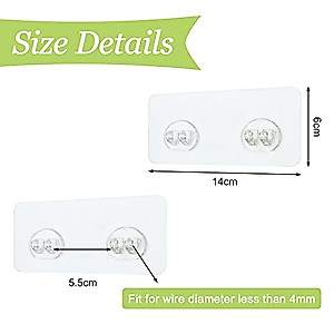 UFURMATE Adhesive Sticker Hooks, 10Pcs Transparent Shower Caddy Adhesive Hooks Bathroom Corner Shelf Holders No Drilling Shower Caddy Basket Supports for Bathroom Kitchen (Double Hook)