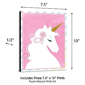 Big Dot of Happiness Rainbow Unicorn - Baby Girl Nursery Wall Art and Kids Room Decorations - Gift Ideas - 7.5 x 10 inches - Set of 3 Prints
