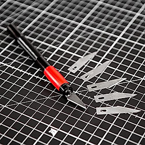 Angelus Detail Knife Precision Blade for Cutting Paper, Tape, Vinyl, Shoes, & 5 Blades
