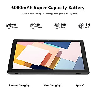 ZZB Tablets 10 inch Android 11 Tablet, 3GB RAM 32GB ROM Tab, 1.8GHZ Quad-Core Processor 8MP & 2MP Dual Camera 5G WiFi 6000MAH Battery 10.1" IPS HD Touch Screen Tabletas, Google GMS Play Tablet.