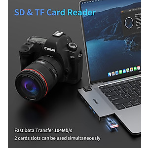 USB C Hub Multiport Adapter for MacBook Pro 2019/2018/2017, 8 in 1 USB C to Dual HDMI Adapter 4K 60Hz, 1Gbps Ethernet, SD/TF Card Reader and 100W PD Port, Dual USB 3.0 Docking Station