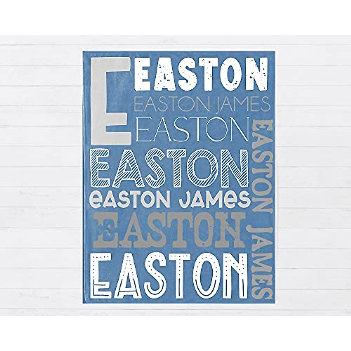 Monogram Junkie Personalized Baby Blanket for Boys with Name | Boy Custom Baby Blanket | Baby Boy Name Blanket | Blue