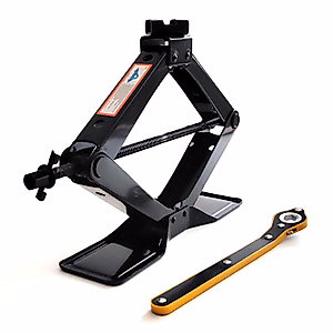 Scissor Jack with Wider Base - 3 Ton (6614 lbs) Steel Car Jack Kit with Ratchet Handle, Portable Tire Lift Jack for Auto SUV, RV, MPV