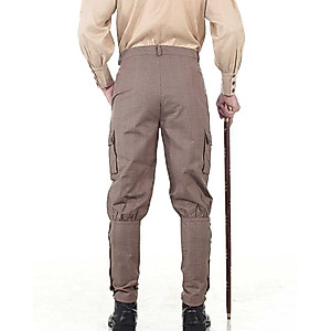 ThePirateDressing Steampunk Victorian Costume Airship Pants Trousers -Checkered (Small)