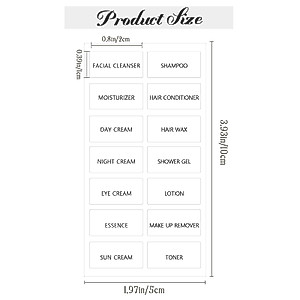 140pcs Clear Bathroom Labels Beauty Organization Labels Waterproof Body Wash Shampoo Dispenser Sticker Skin Care Bottle Stickers for Lotion Cream Cosmetic Travel Bottles Labels