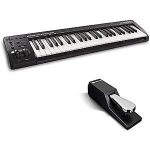 Keystation 49 MIDI Keyboard controller Beat Maker Bundle with 49 Keys and Sustain Pedal, Plus Software Suite