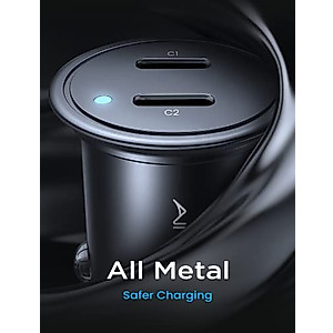 USB C Car Charger, 56W Fast Charger Type C AINOPE Mini 2-Port Cigarette Lighter USB Charger, PD 3.0 Dual Car Charger Adapter for iPhone 14 13 12 11 Pro Max X, Galaxy S22/S20/S10, Pixel