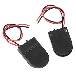 AOICRIE 12PCS 1X 3V CR2032 Battery Holder Coin Button Cell Battery Holder Case with ON/Off Switch Lead Wire Type (Black)