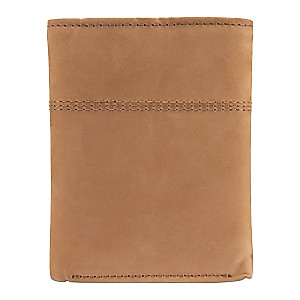 Carhartt Men's Casual Saddle Leather Wallets, Available in Multiple Styles and Colors, Brown (Trifold), One Size