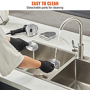 VEVOR Electric Shawarma Knife, 80W Professional Turkish Kebab Knife, Commercial Stainless Steel Gyro Cutter, Doner Kebab Meat Slicer with 2 Blades, Φ4/100mm Blade Diameter, 0-8mm Adjustable Thickness