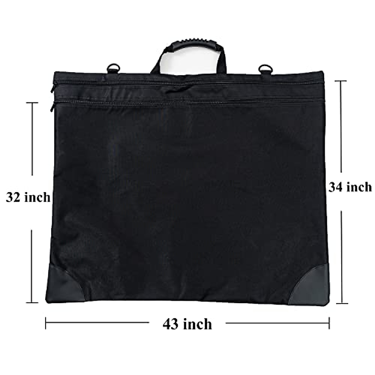 Eage Art Portfolio Case 34 x 43 inches, Waterproof Nylon Artist Carrying Bag with Soft-sided Shoulder Straps, Black Large Art Storage Folder for Artwork Organization 0003