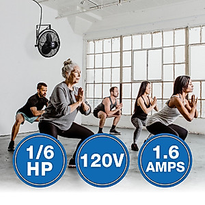 Air King 9020 1/6 HP Industrial Grade Wall Mount Fan, 20-Inch,Black