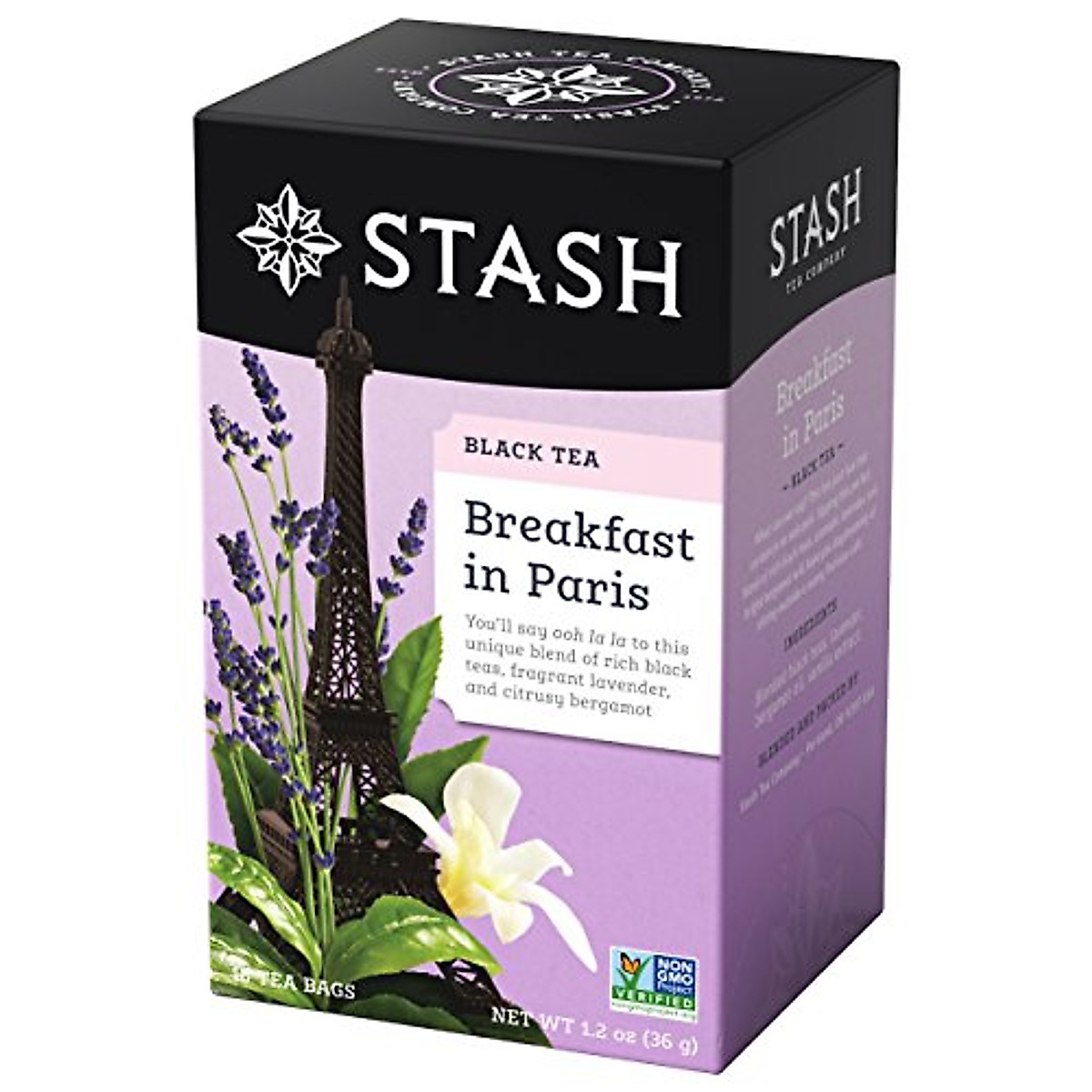 Stash Tea Breakfast In Paris Black Tea - Caffeinated, Non-GMO Project Verified Premium Tea with No Artificial Ingredients, 18 Count (Pack of 6) - 108 Bags Total