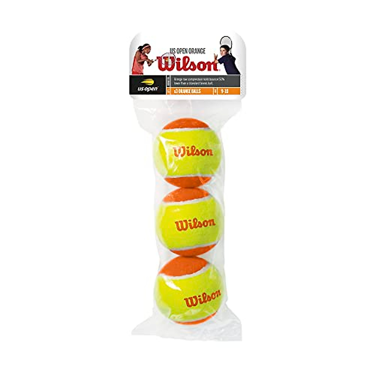 WILSON Sporting Goods Youth Tennis Balls - US Open Orange, Single Can (3 Balls),WRT1373
