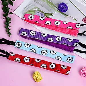 8Pcs Soccer Headbands for Girls Women Elastic Soccer Hairband Non-Slip Adjustable Football Headband Sports Hair Accessories, 8 Colors