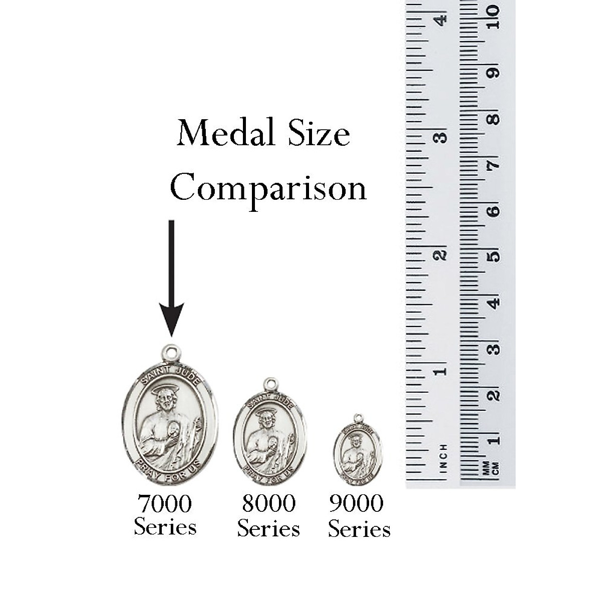 Sterling Silver St. Raphael the Archangel Pendant with 24" Stainless Steel Heavy Curb Chain. Patron Saint of Blind/Love/Safe Journey