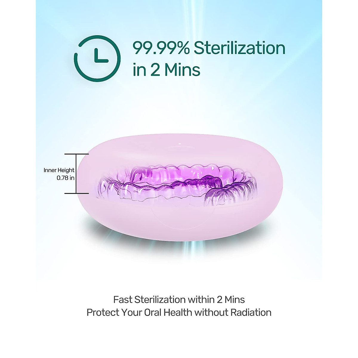 Retainer Case, VEAMOR Invisalign Case Holder,Dental Braces Case Slim Battery Powered with Protective Bag for Invisalign, Aligner - Pink