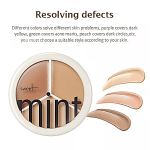 Tri-Color Concealer Make Up Concealer Foundation for Dark Skin Cover Spots Acne Marks Full Coverage Concealer Highlight Contours Waterproof Long Lasting Concealer Palette
