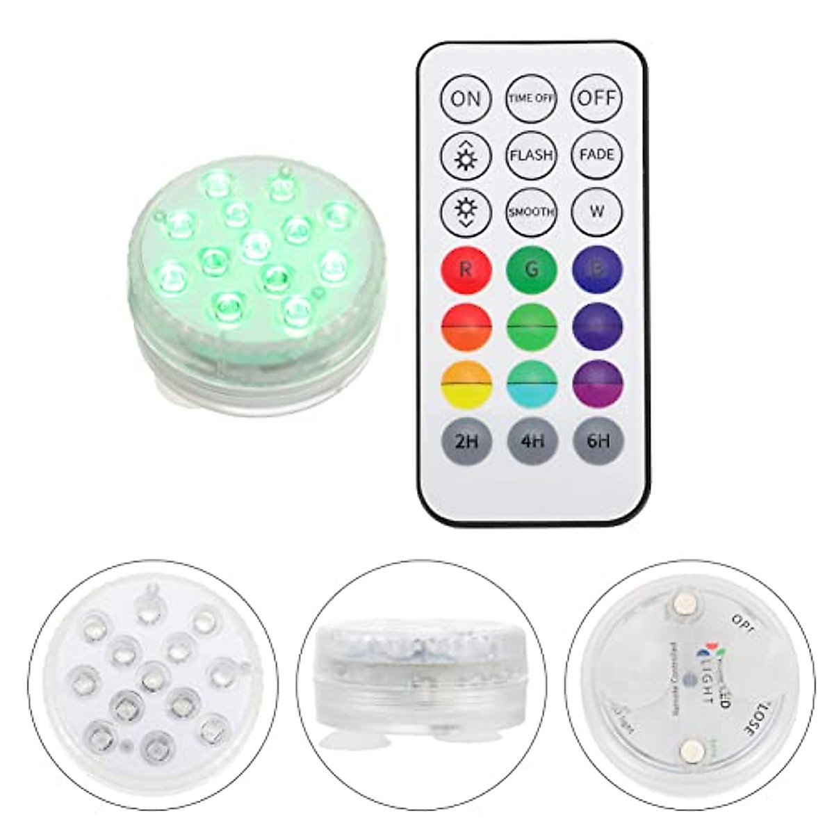 HANABASS 1 Set Suction Vase with Cup Remote Base Lamp White Fish Garden Pool Driving Underwater Ornament Tank Remoter Submersible Aquarium Light Pond Bathtub Lights Fountain for