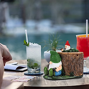 MOOTKA Gnome Gun Ashtray with Lid, Handmade Cool Resin Ashtrays for Cigarettes as Home Decor, Windproof Ashtrays for Indoor or Outdoor Use, Smoking Ash Tray Sets in Office Bar Hotel (Green-Gnome)