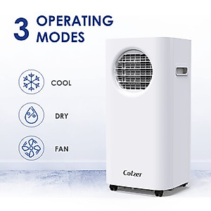 COLZER 10,000 BTU Portable Air Conditioner for 400 Sq Ft 3-in-1 Portable AC Unit with Remote Control for Large Room