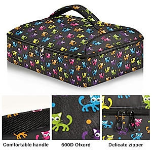 Kcldeci Insulated Thermal Food Carrier Insulated Casserole Carrier for Hot or Cold Food,Cute Cats Kitten Insulated Tote Bag for Potluck Cookouts Parties Picnic,Lasagna Lugger
