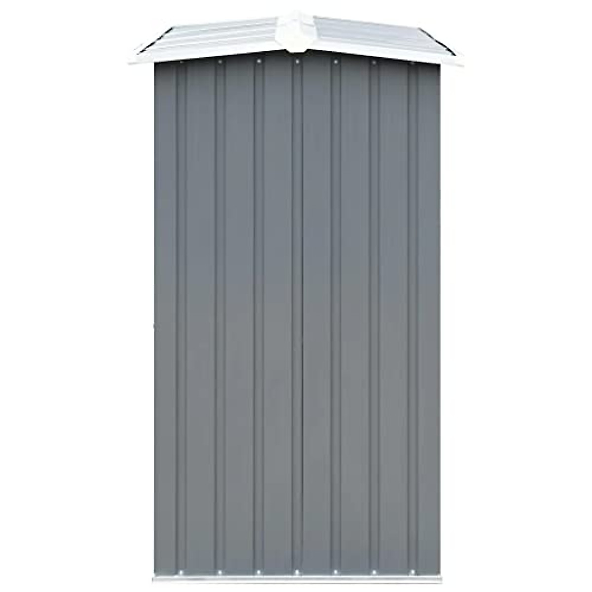 vidaXL Garden Log Storage Shed Heavy Duty Outdoor Backyard Timber Storage Cabin Firewood House Galvanized Steel 129.9" Gray
