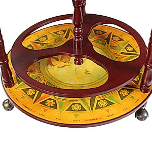 Design Toscano SJ45001 Sixteenth-Century Italian Replica Globe Bar Cart Cabinet on Wheels, 22 Inches Wide, 38 Inches Tall, MDF, Hardwood and Paper, Sepia Brown Finish